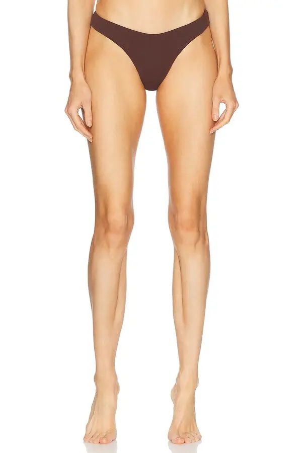 HAIGHT. Crepe Leila Bikini Bottom - Cohiba Brown
