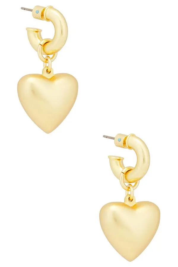ROXANNE ASSOULIN The Puffy Heart Dangle Earrings - Semi Shiny Gold