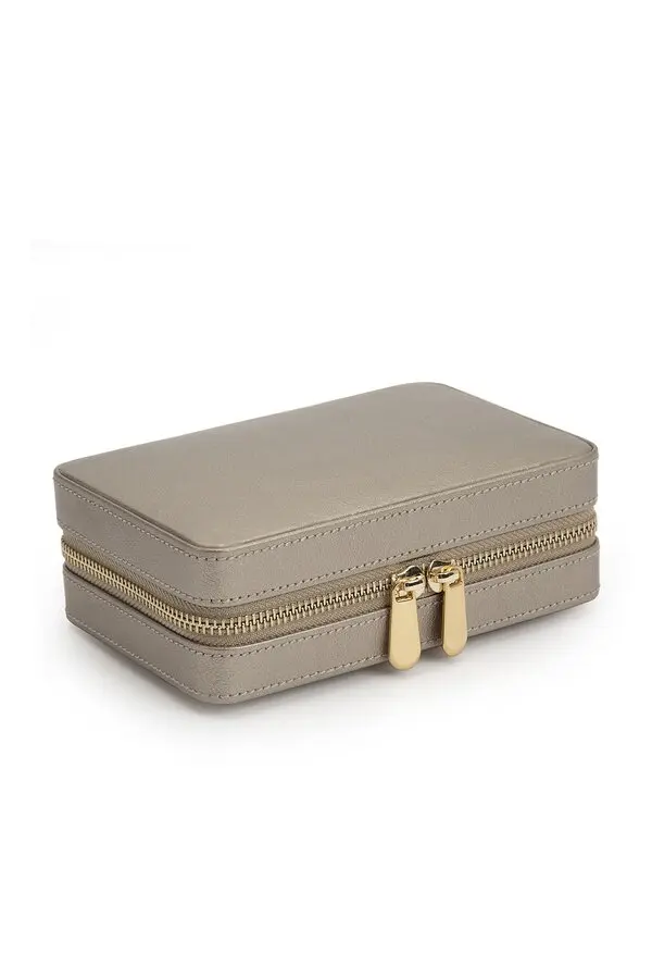 Wolf Palermo Zip Case In Taupe - Pewter