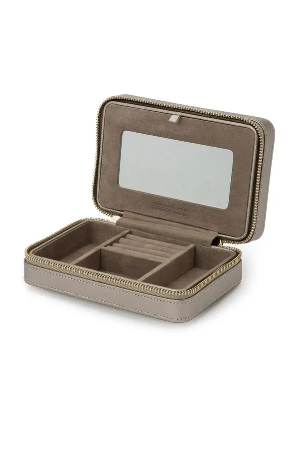 Wolf Palermo Zip Case In Taupe - Pewter