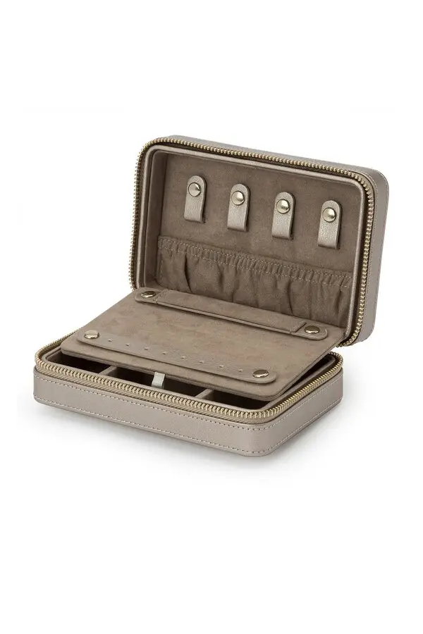 Wolf Palermo Zip Case In Taupe - Pewter