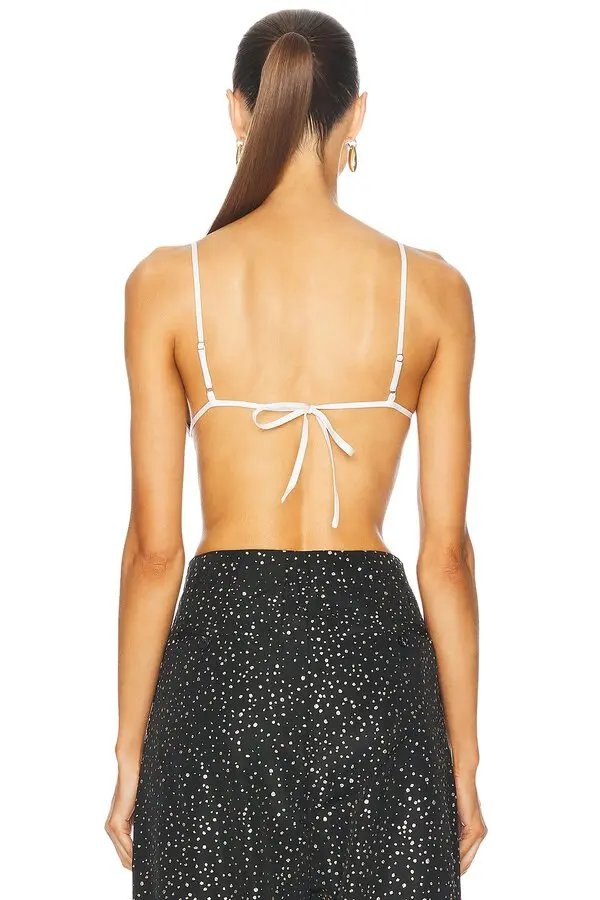 BODE Sequin Spangled Bra Top In White
