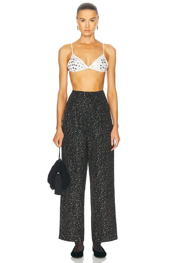 BODE Sequin Spangled Bra Top In White