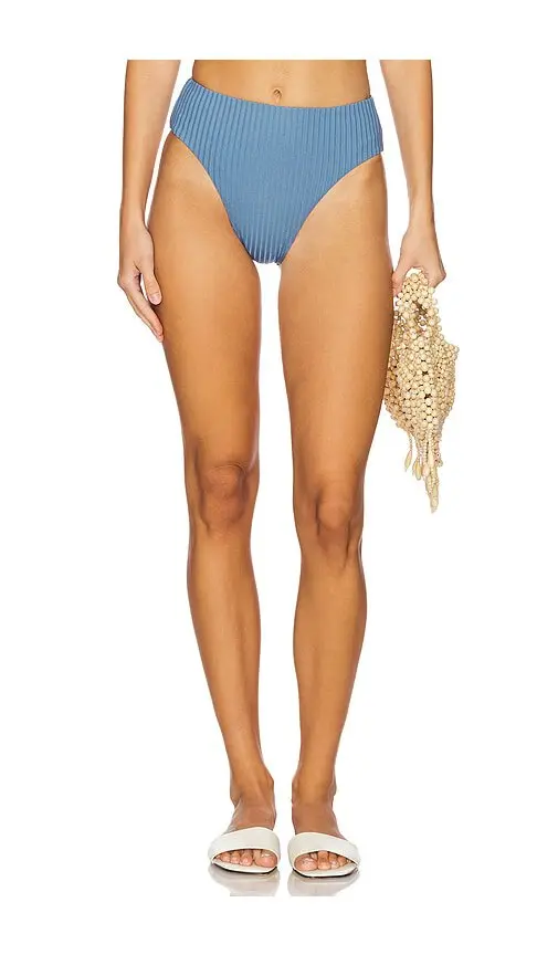L*Space Eco Ocean Rib Savannah Bikini Bottom - Baltic