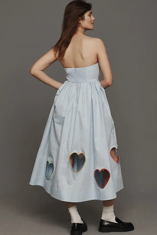 Mare Mare Strapless Cut-Out A-Line Midi Dress In Blue - 44% Off |  Editorialist