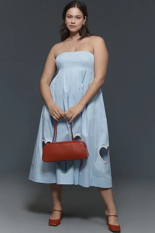 chinese dress ladies Mare Mare Strapless Seamed A-Line Midi Dress XL / White main image 0