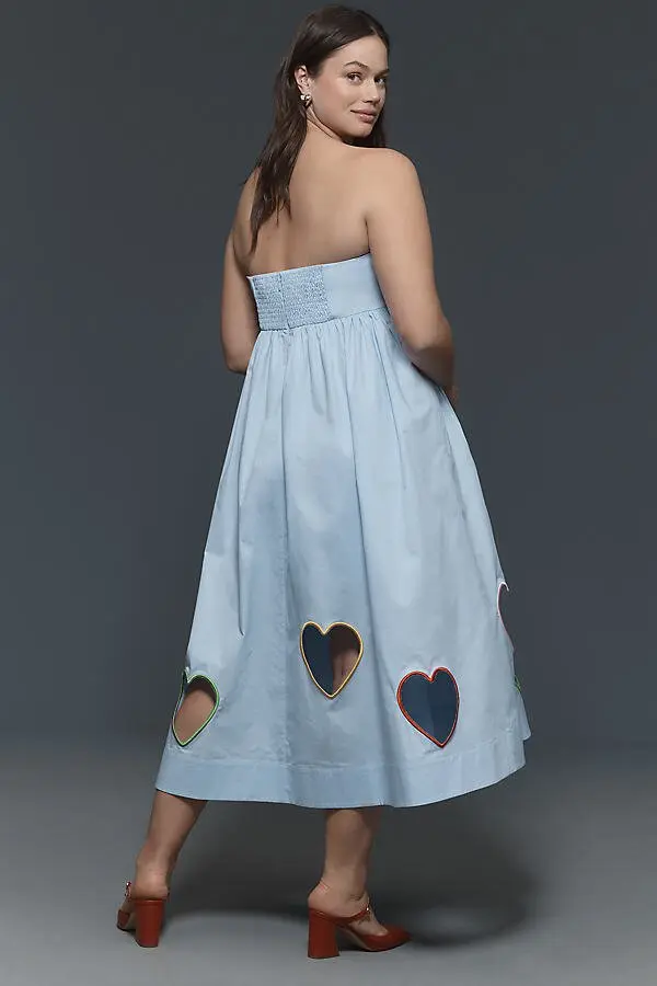 Mare Mare Strapless Cut-Out A-Line Midi Dress In Blue - 44% Off |  Editorialist