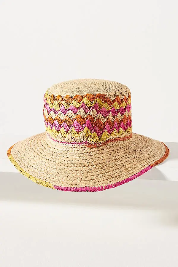 San Diego Hat Straw Bucket Hat - Pink