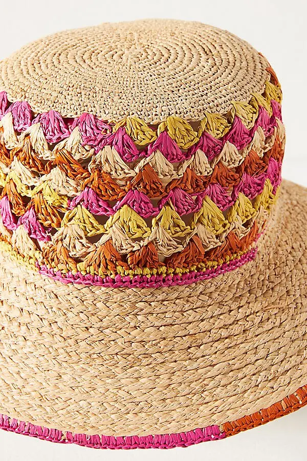San Diego Hat Straw Bucket Hat - Pink