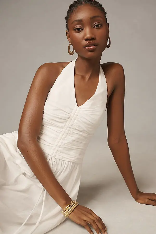 Bec & Bridge Franca Halter Maxi Dress In White - 43% Off | Editorialist
