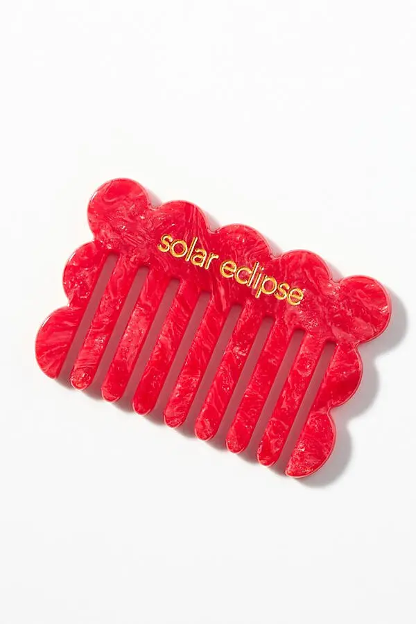 SOLAR ECLIPSE Scalloped Purse Comb - Ruby