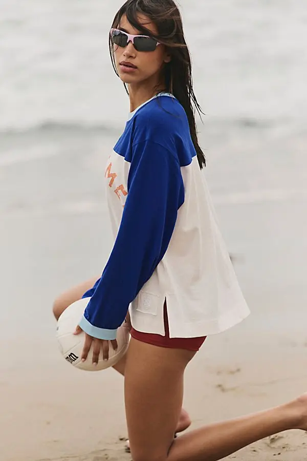 Free People Hustle Logo Layer Long Sleeve Top