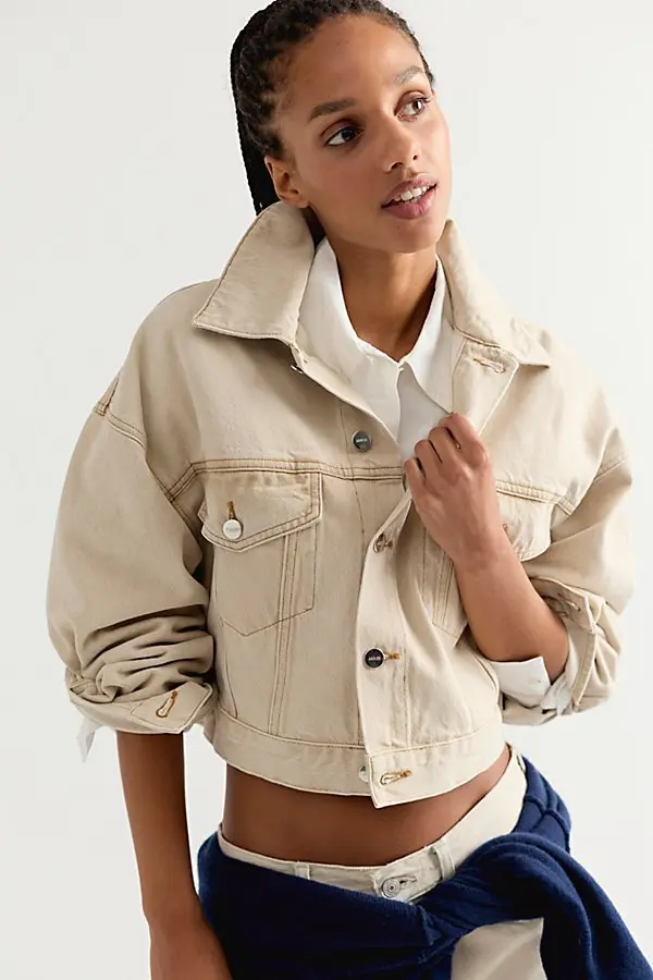 AGOLDE Palmer Cropped Denim Jacket - Arena