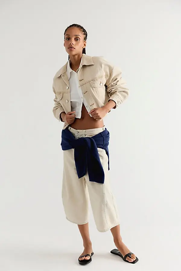 AGOLDE Palmer Cropped Denim Jacket - Arena