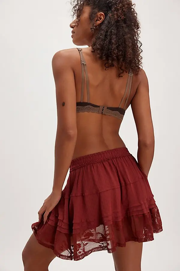 Free People Intimately Garden Flirt Half Slip - Brandy Brown
