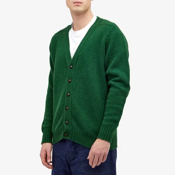 Jamieson'S Of Shetland V-Neck Cardigan - Leaf | Editorialist