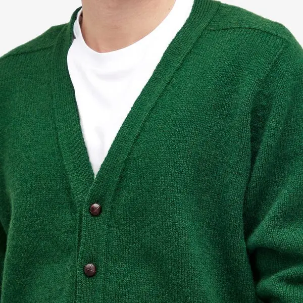 Jamieson'S Of Shetland V-Neck Cardigan - Leaf | Editorialist