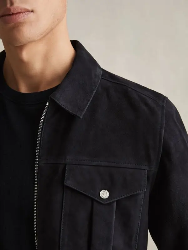 REISS Belle Suede Shirt Jacket