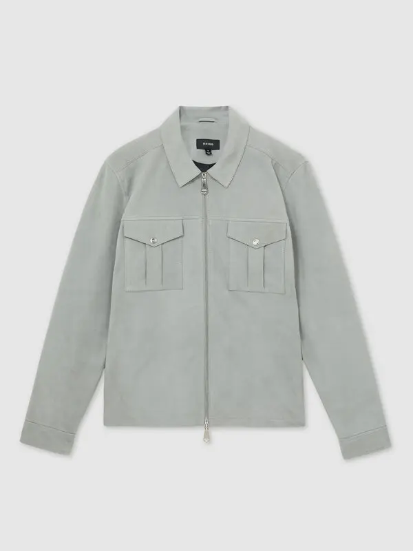 REISS Belle Suede Shirt Jacket