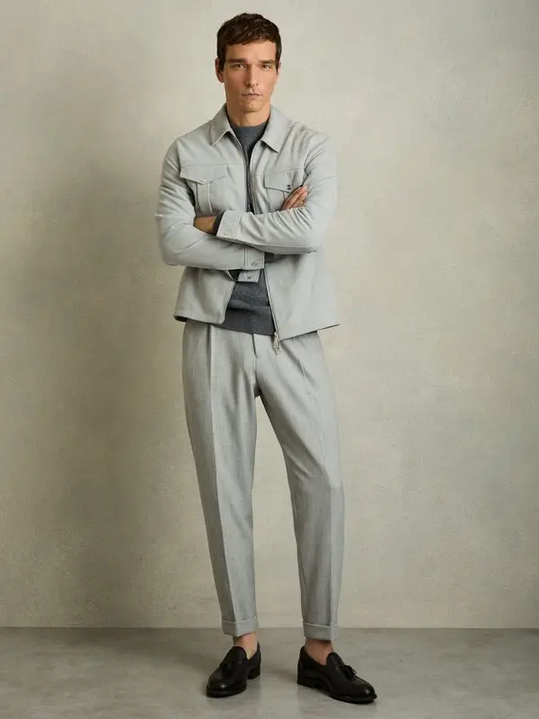 REISS Belle Suede Shirt Jacket
