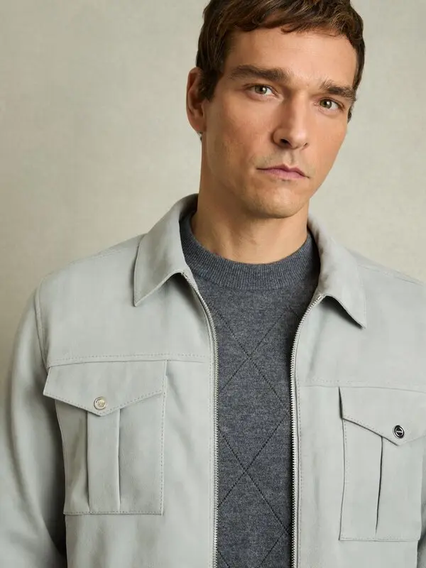REISS Belle Suede Shirt Jacket