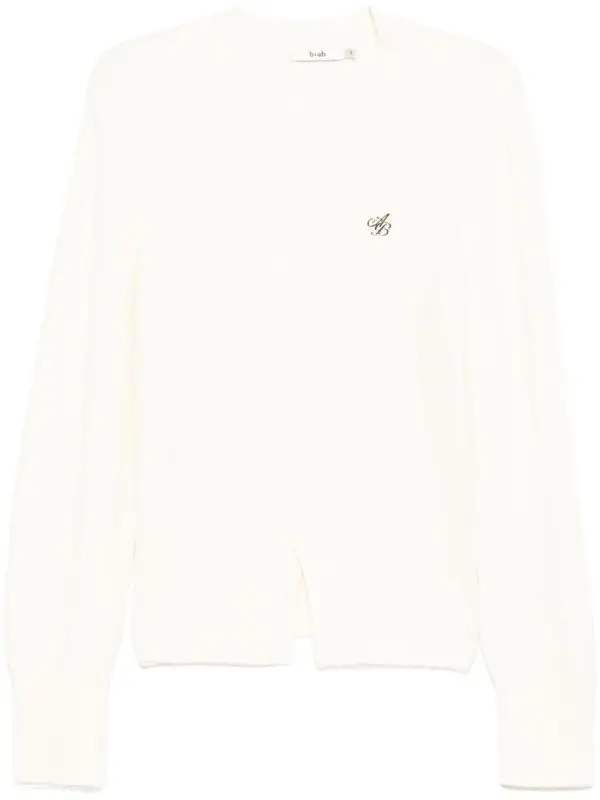 B+AB Buttoned-hem Jumper - White