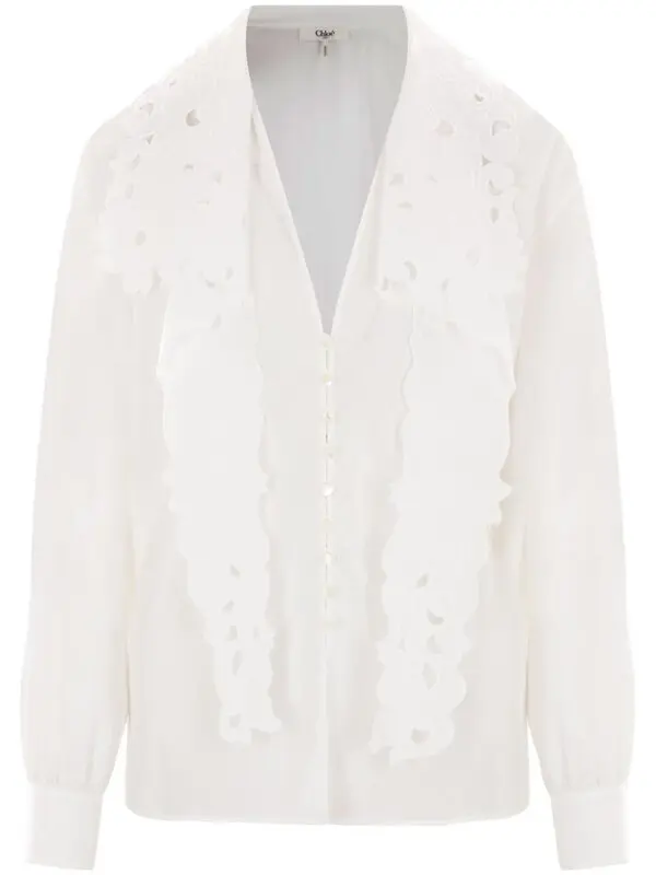 Chloé Embroidered Lavallière Shirt