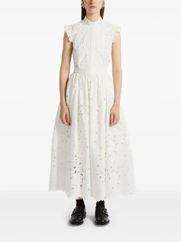 Erdem Gathered Midi Skirt - White