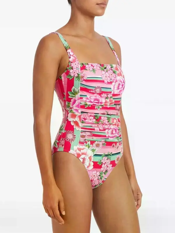 Johnny Was Ruched One-piece Swimsuit - Pink