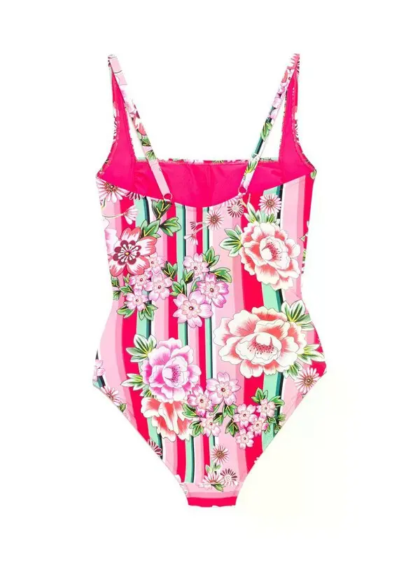 Johnny Was Ruched One-piece Swimsuit - Pink