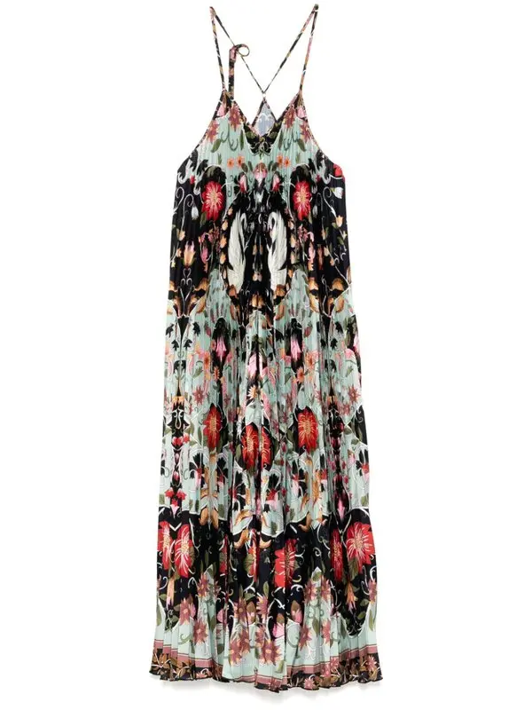 Farm Rio Pleated Sleeveless Dress