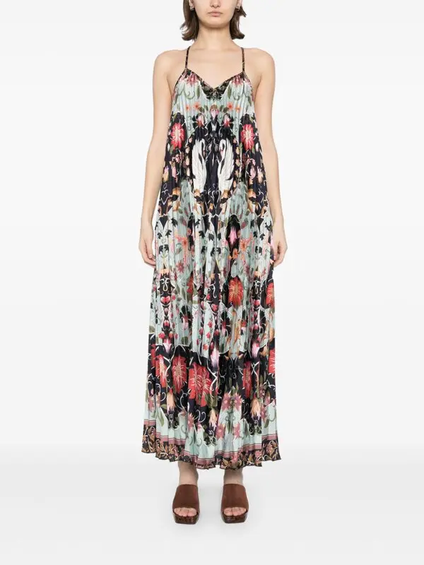 Farm Rio Pleated Sleeveless Dress