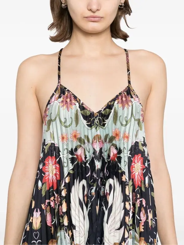 Farm Rio Pleated Sleeveless Dress