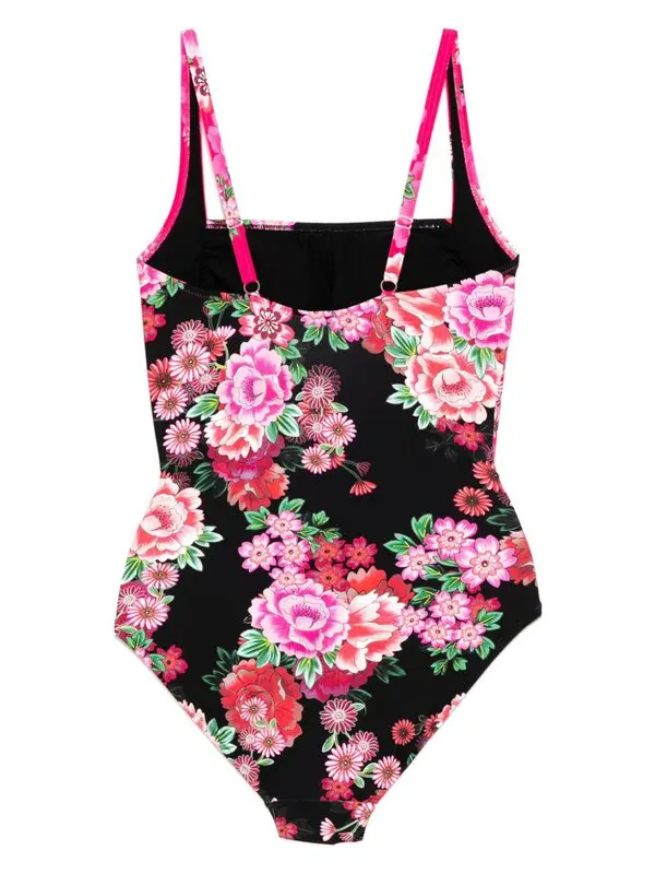 Johnny Was Ruched One-piece Swimsuit - Black