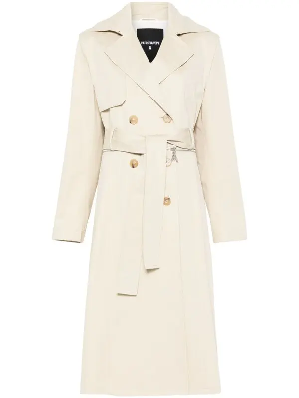 Patrizia Pepe Zip-Up Trench Coat In Neutrals 15% Off Editorialist
