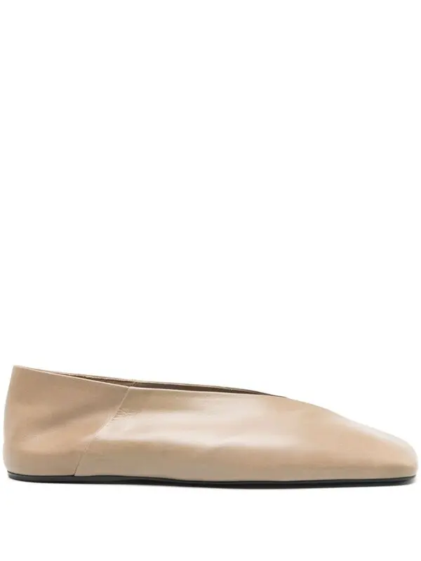 JIL SANDER Leather Ballet Flats - Neutrals