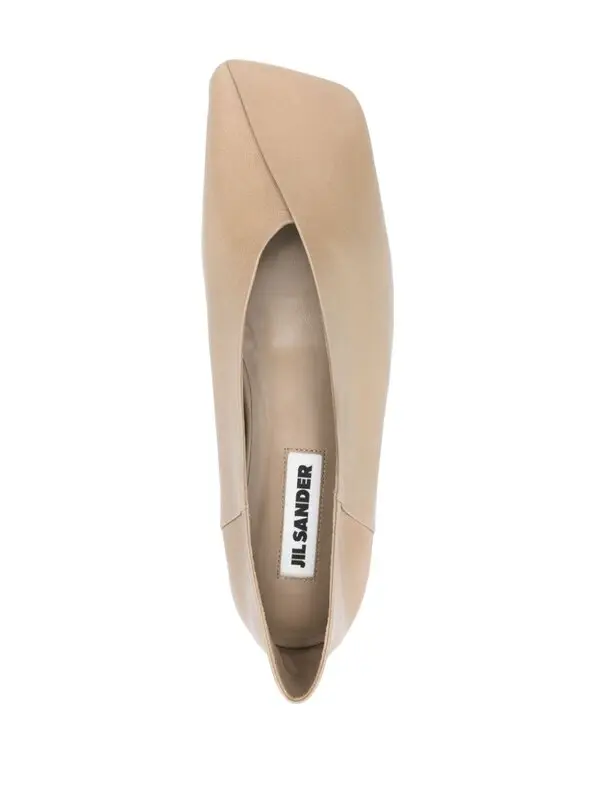 JIL SANDER Leather Ballet Flats - Neutrals