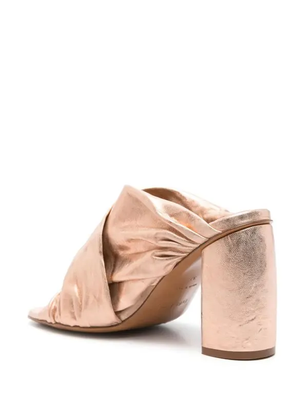 FORTE_FORTE Laminated Leather Sandals - Pink