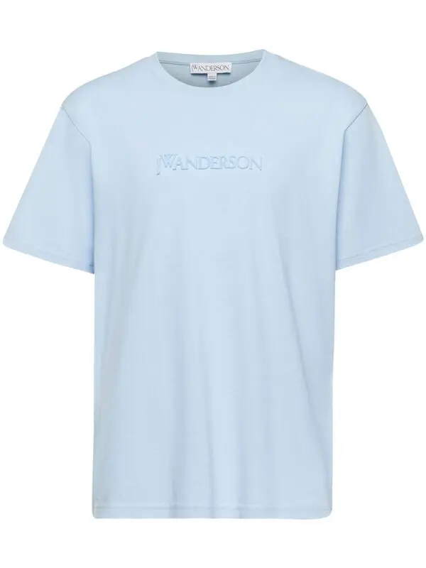 JW Anderson Logo-embroidered Cotton Shirt - Blue
