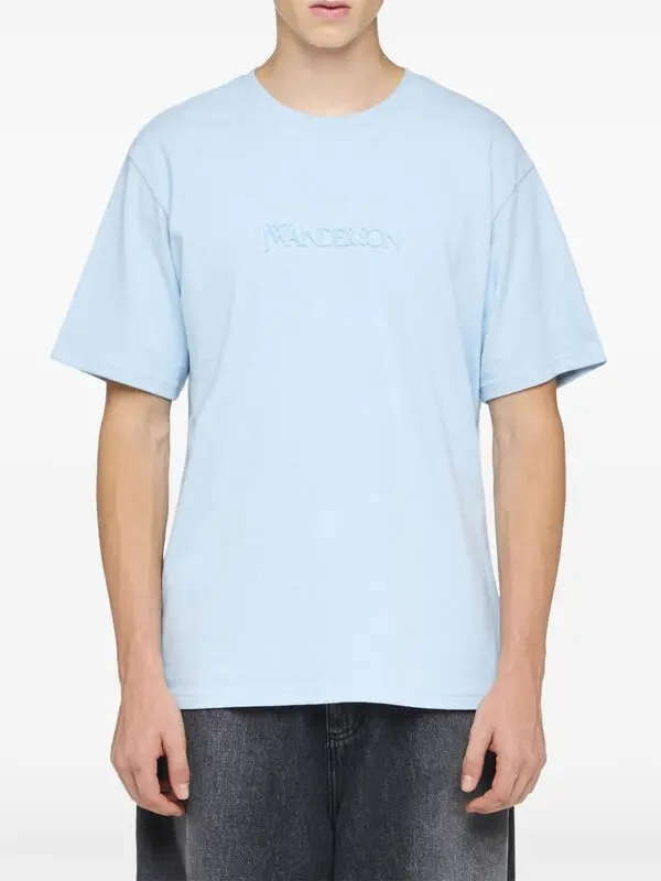 JW Anderson Logo-embroidered Cotton Shirt - Blue