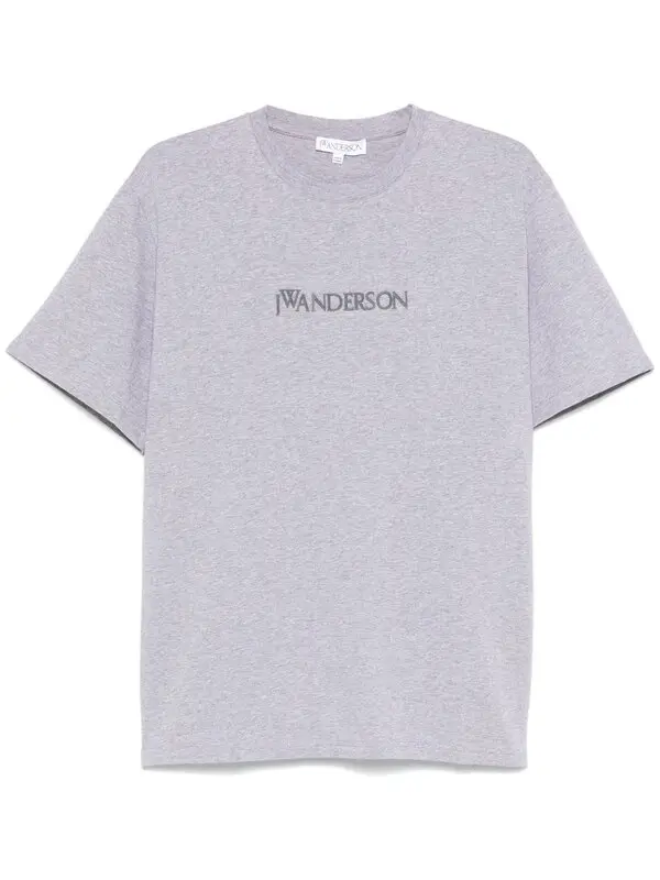 JW Anderson Flocked-logo T-shirt - Grey
