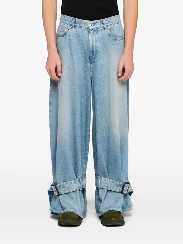 JW Anderson Buckled Cuff Wide Leg Jeans