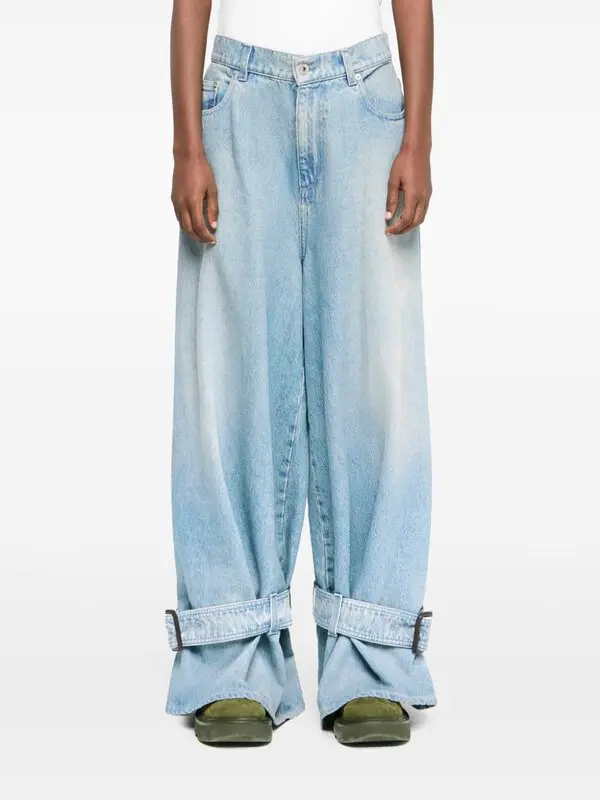 JW Anderson Buckled Wide-leg Jeans - Blue