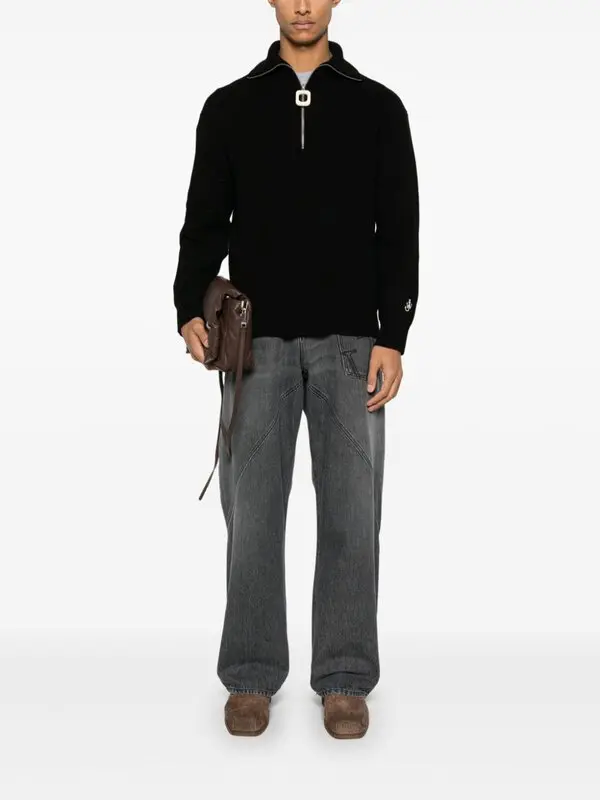 JW Anderson Half-zip Sweater - Black