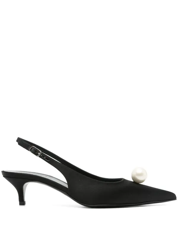 Magda Butrym 50mm Pearl-detail Satin Pumps