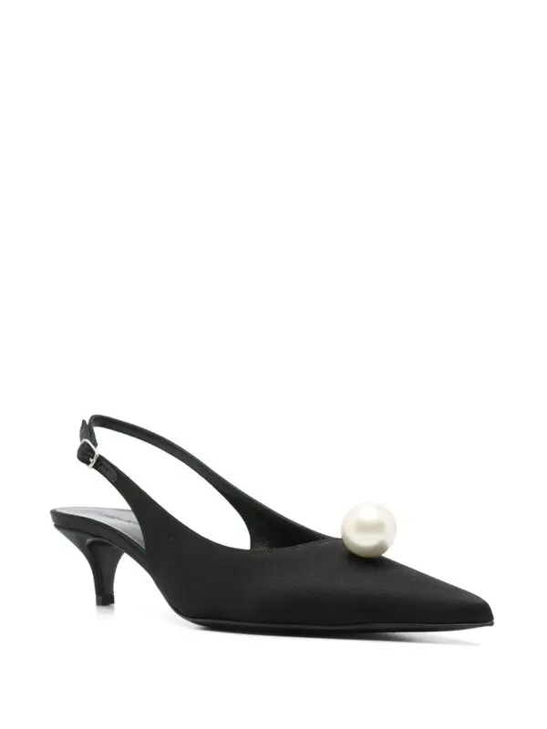Magda Butrym 50mm Pearl-detail Satin Pumps