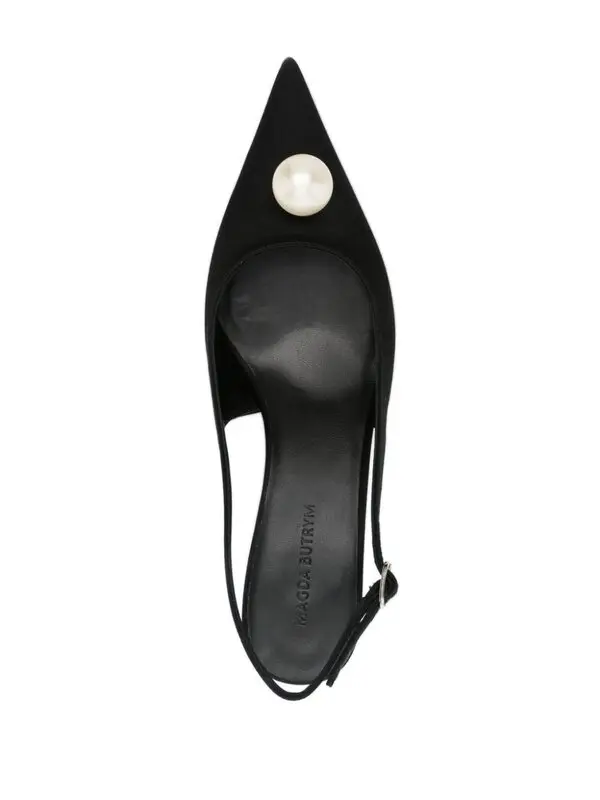 Magda Butrym 50mm Pearl-detail Satin Pumps