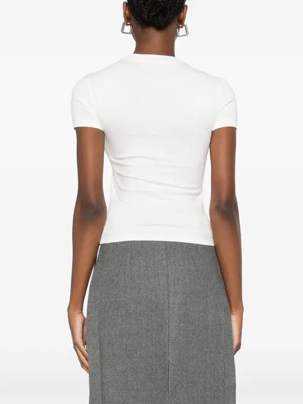 Blumarine Rhinestone-logo T-shirt - White