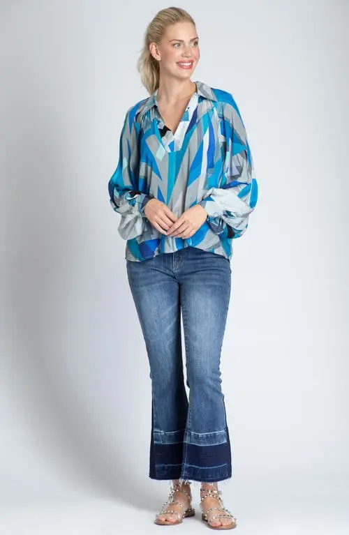 APNY Half Placket Top - Blue Multi