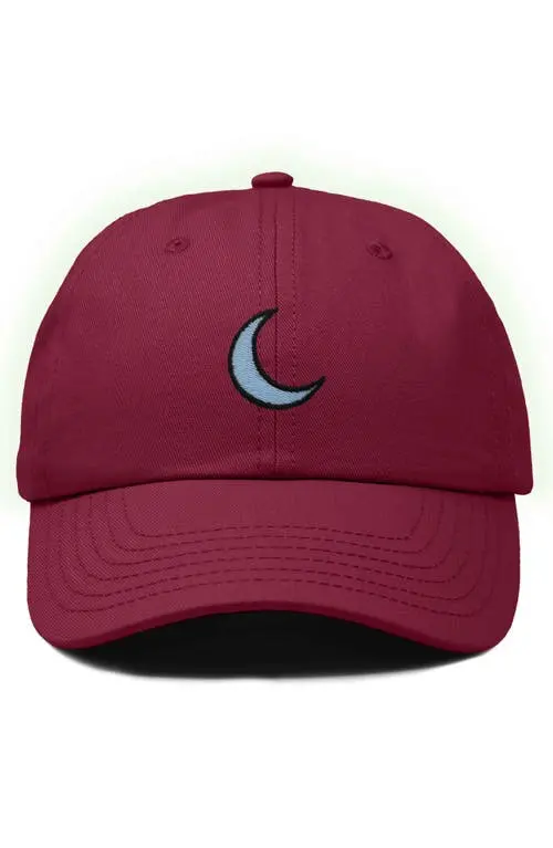 DALIX Moon Baseball Cap - Maroon